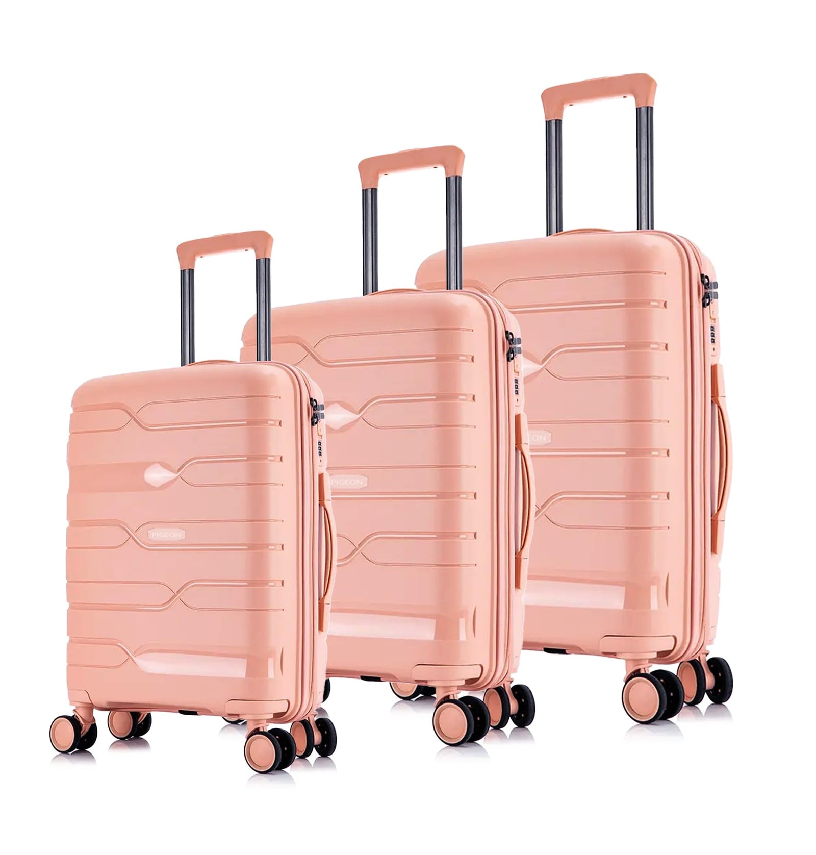 Pigeon Hard Shell Luggage Set - Airport Anti Theft TSA, Double Spinner ...