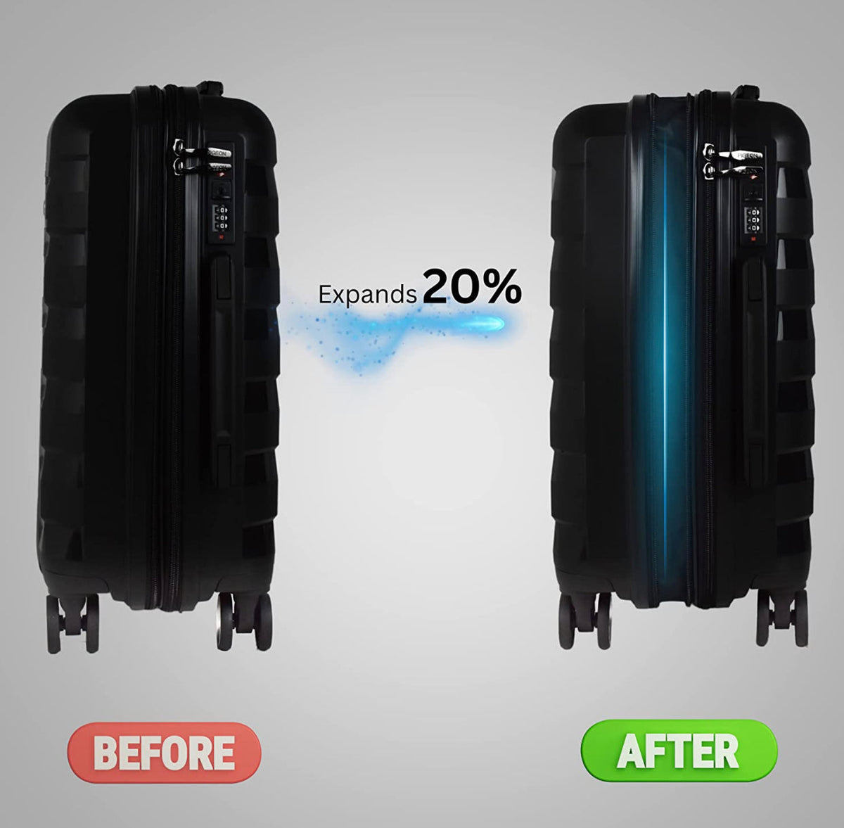 PIGEON Luggage Set With Double Secure Zipper - Total 11kg Lightweight 9 ...